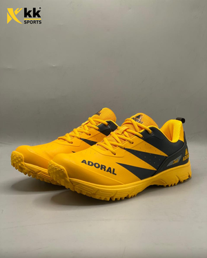 Adoral Jeet Yellow Black Cricket Shoes